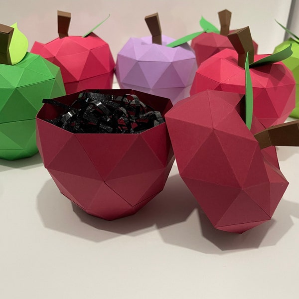Apple Gift Box Papercraft, SVG, PDF, Cricut, Silhouette File - Etsy