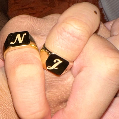 14k & 18k Gold Engraved Signet Ring for Men and Women/handmade Signet ...