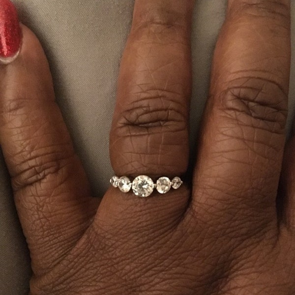 Unique Five Stone Wedding Ring Brilliant Cut Diamond Engagement Ring ...