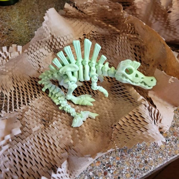 Articulating Spinosaurus Skelly Custom 3D Printed With Fish and ...