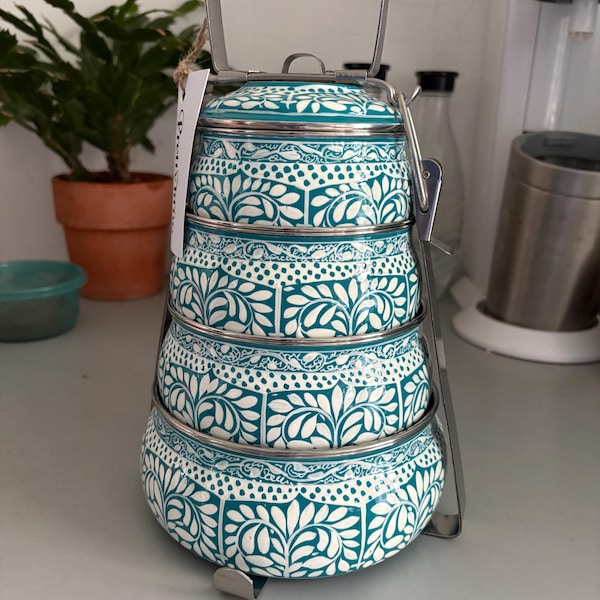 Traditional Indian Tiffin Box Eco Lunchbox Compartment Lunchbox Tiffin ...