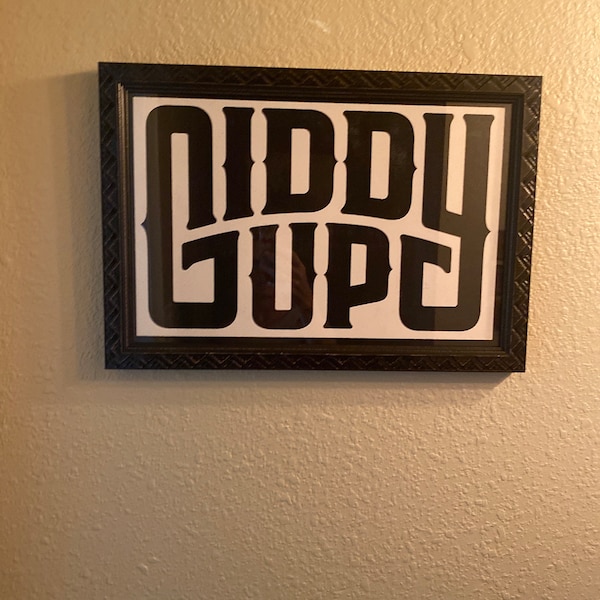 Giddy up Typography Art Print, Western Wall Decor, Southwestern Wall ...