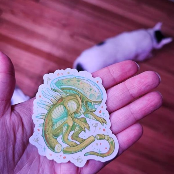 Pickle Xenomorph Sticker - Alien Creature - Dill Pickles - Transparent ...