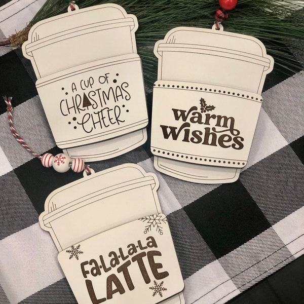 Christmas Gift Card Holder Coffee Gift Card Holder Laser File Paper Cup ...