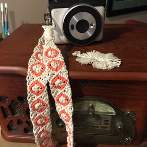 Macrame off white camera strap Woven natural cotton rope | Etsy
