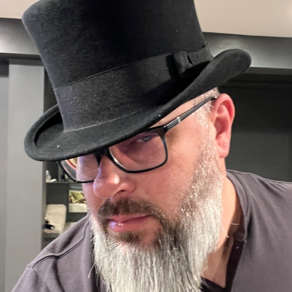 High Top Hat, Black Topper Hat, Edwardian Black Top Hat, Man Top Hat ...