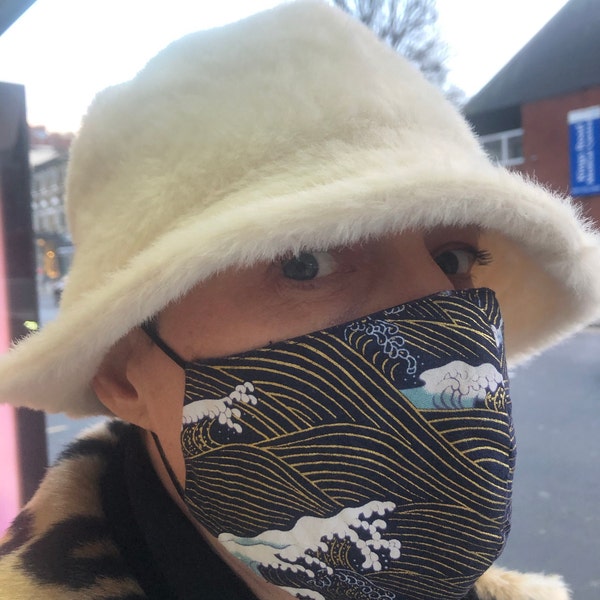 Cotton Face Mask - Japanese Cloud Cotton Print Reusable 3 Layer Fabric ...