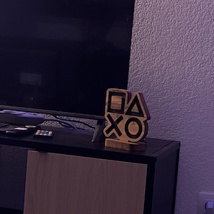 Wooden Playstation Stand With Cutout Effect Ps Logo Sign Ps5 Ps4 Gaming ...