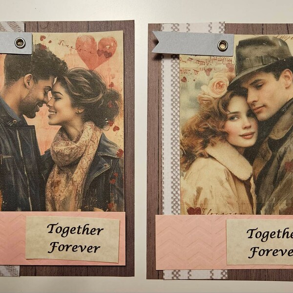 Valentine Junk Journal Printable, Couples Ephemera Cards, Digital ...