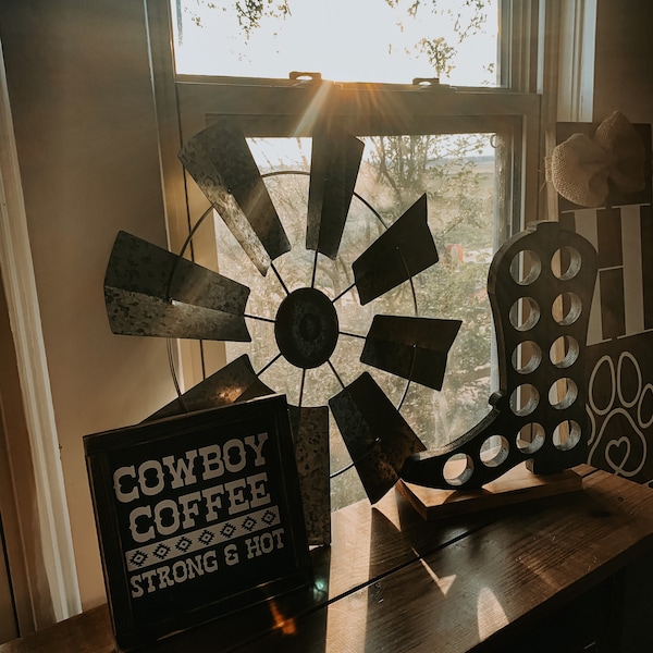 Cowboy Coffee Strong & Hot - Western Coffee Bar Decor - Cowboy Kitchen ...