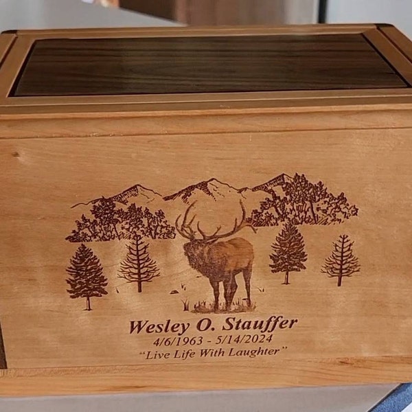 Urn Companion Cremation Box Wooden Urn Funeral Cremation Urn for Ashes ...