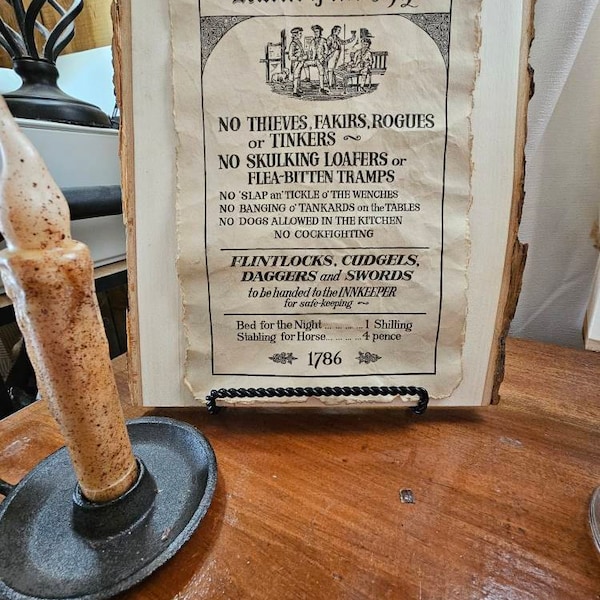 Rules of the Inn Colonial America Aged Document Frame Not Included ...
