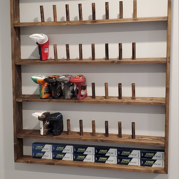 Golf Putter Cover Display Rack (32) / Stained Display Case Golf ...