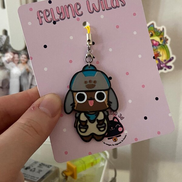 Phone Charm Felyne Monster Hunter, Palico Keychain, MH Wilds Game, 3d ...