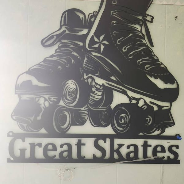 Custom Roller Skate Metal Wall Art With Led Lights, Personalized Roller ...
