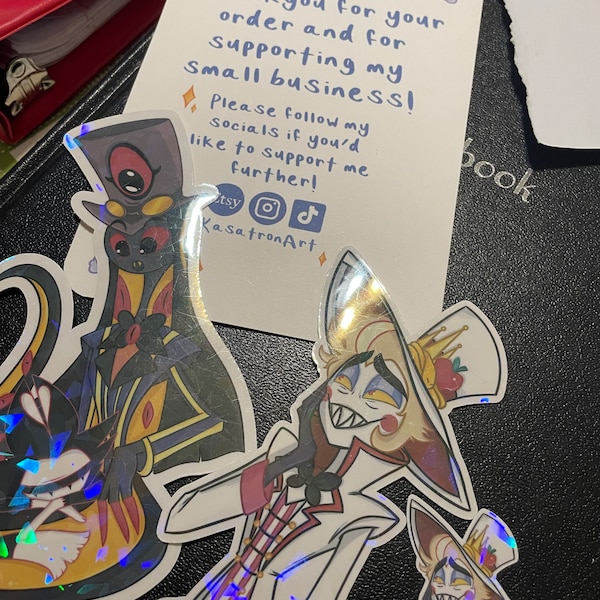 Hazbin Hotel Lucifer Sticker 4 Hazbin, Glitter, Laminated, Lucifer ...