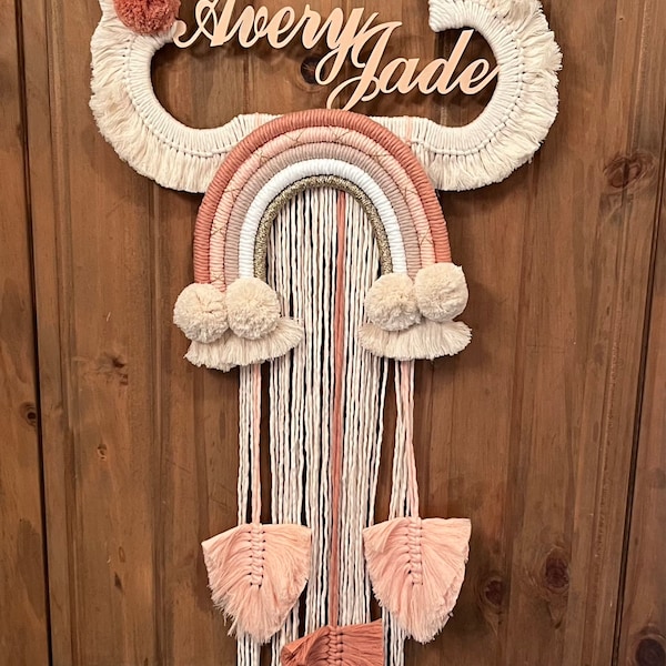 Deer Macrame Rainbow, Macrame Wall Hanging, Macrame Animals, Babyroom ...