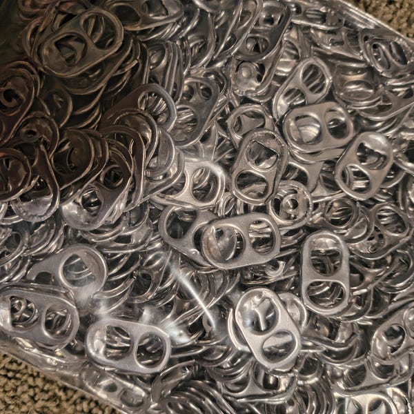 Aluminum Pull Tabs 1000+ All Silver Can Tabs .. for Crafts, Fundraisers ...