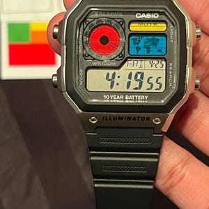 Custom Casio AE1200 Watch - Negative Display Mod -world Time- Digital ...