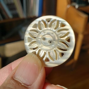 Victorian Perfume Button. Velvet and Brass. Floral Design. 5/8 Inch ...