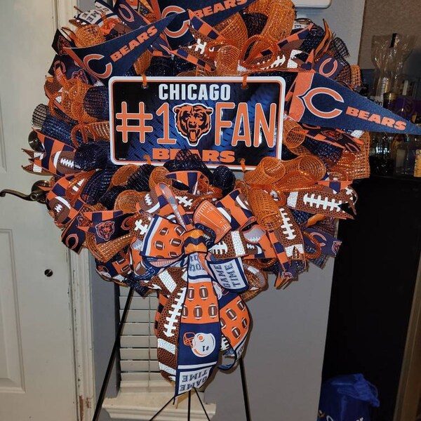 2.5 Navy Orange Football Scene Ribbon RGC1154CF - Etsy