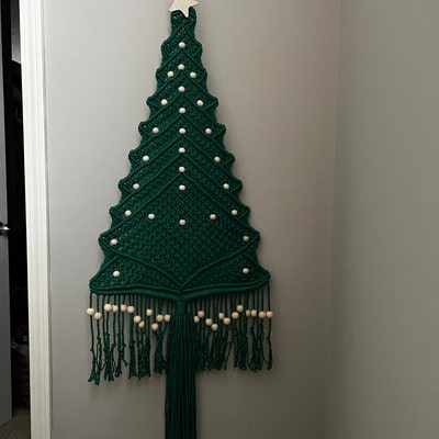 Macrame Christmas Tree With Star Topper, Pine Tree Wall Hanging ...