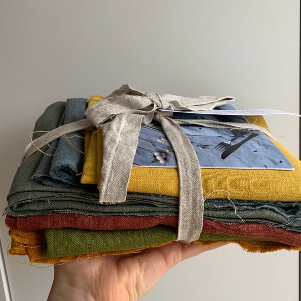 Linen Scraps Bundle, Natural Linen Fabric Remnants for Craft Projects ...
