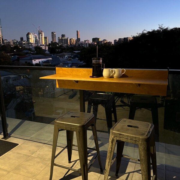 Customizable Folding Space Saving Balcony Bar Table for Deck, Veranda ...