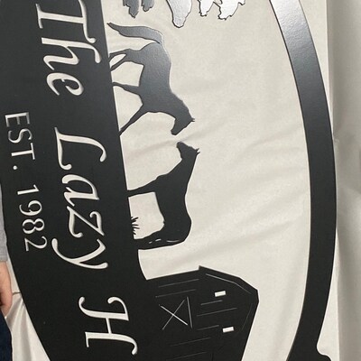 Personalized Metal HORSE Sign With Barn and HORSES and YOUR Name - Etsy