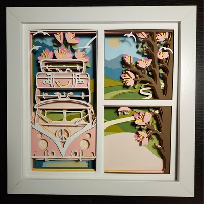 3D Layered Travelling SVG EPS, Airplane Shadow Box, Clouds 3D Svg ...