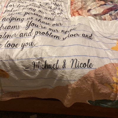 Customized Love Letter and Picture Blanket Gift Put Your Own Image and ...