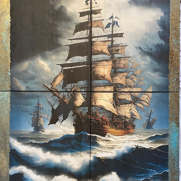 Sailing Ships - Furniture Decoupage Paper - Large Rice Paper ...