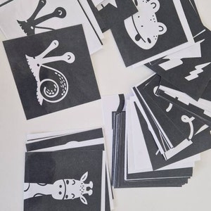 120 High Contrast Baby Cards Bundle Printable Montessori Black and ...