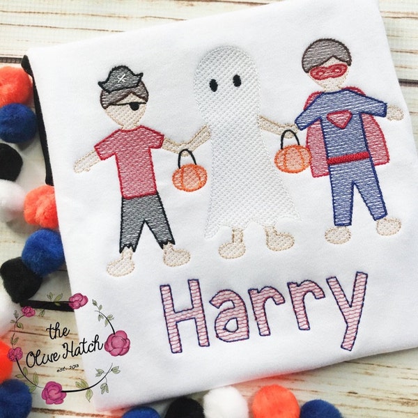 Halloween Boy Trick or Treater Paper Doll Pirate, Ghost Superhero ...