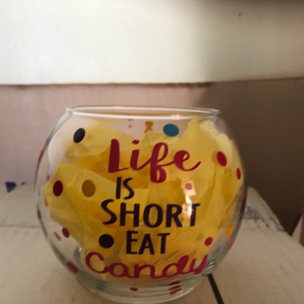 Custom Candy Bowl, Chocolate Jar, Office Candy Bowl, Office Candy Jar ...