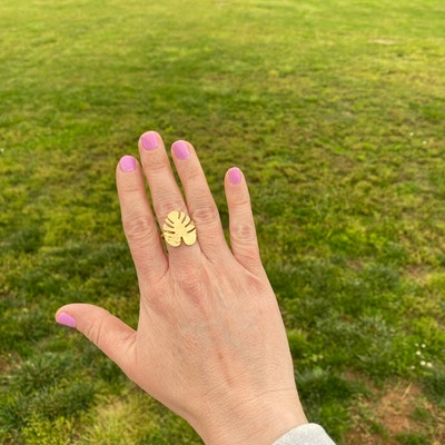 Monstera Leaf Ring Monstera Lovers Ring Monstera Ring Beautiful Ring ...