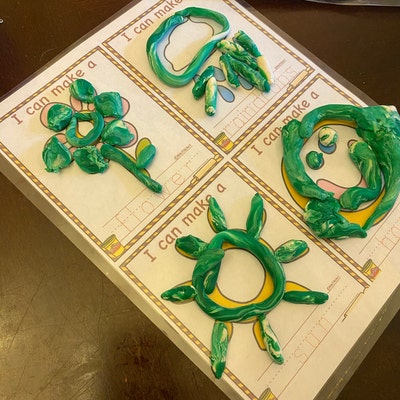 Nature Play Doh Mats Visual Cards, Fine Motor Skills Activity Printable ...