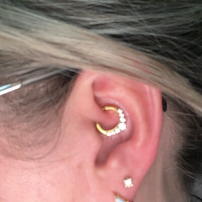 Titanium Conch Ring With One Side Swarovski Jewelled Cz Micro - Etsy