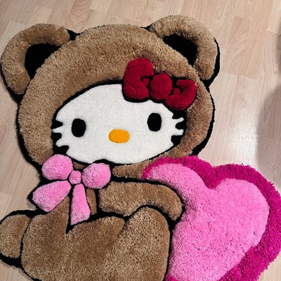 Custom 3D Puffy Hello Kitty Bear Tufting Rug Handmade - Etsy