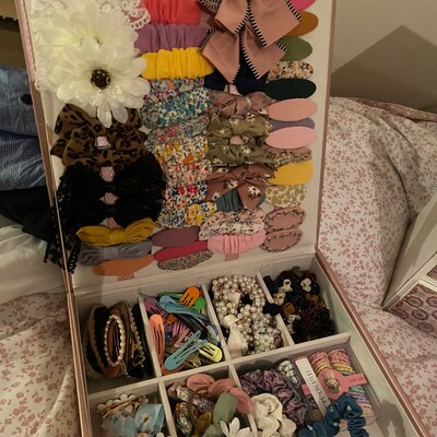 Girl's Hair Accessory Storage Box, Hair Clip Holder, Accessory ...