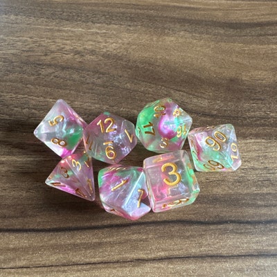 Feywild Lavender Dice Set Polyhedral Dice Set Glitter Gold Foil ...