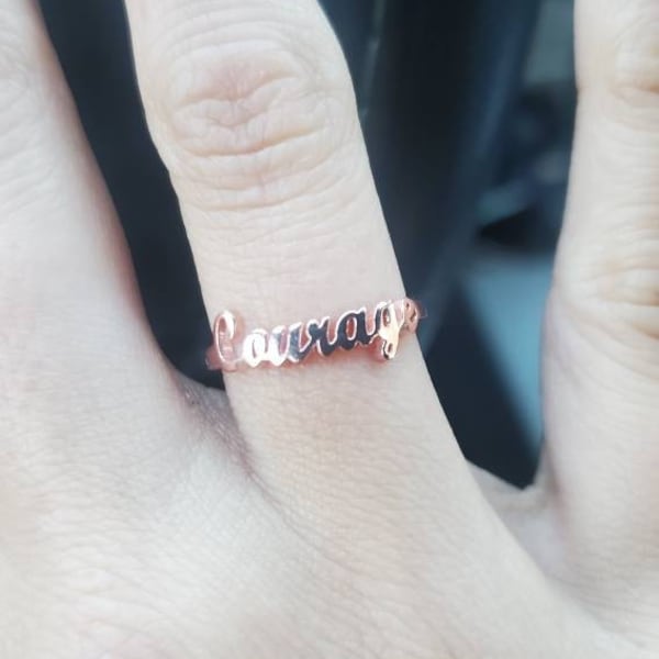 Sterling Silver Name Ring-personalized Ring-customized Jewelry-letter ...
