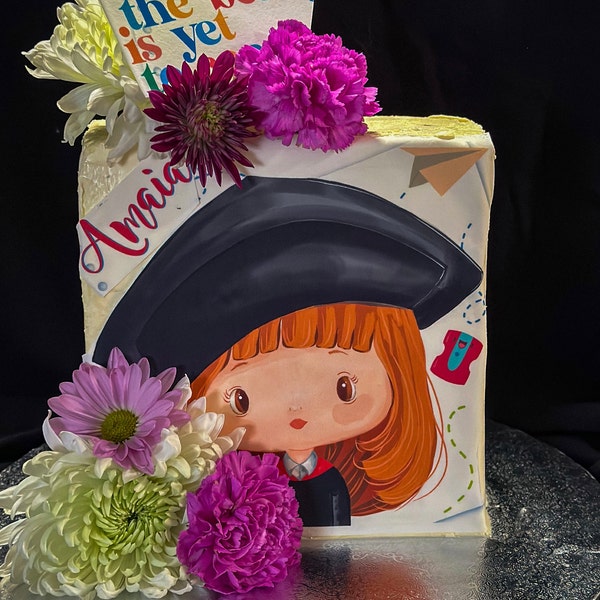 Custom Kids Graduation Edible Cake Topper, Graduation Edible Cake ...