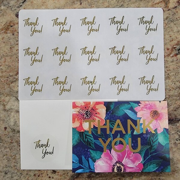 Clear Gold Foiled Thank You Stickers | Thank You Sticker | Party Favor ...