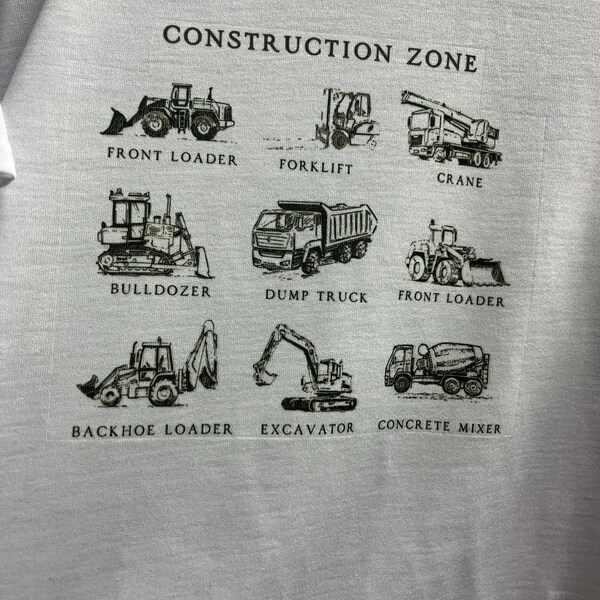 Construction Machines Equipment Zone Shirt 2 Sided Set PNG, Heat Press ...