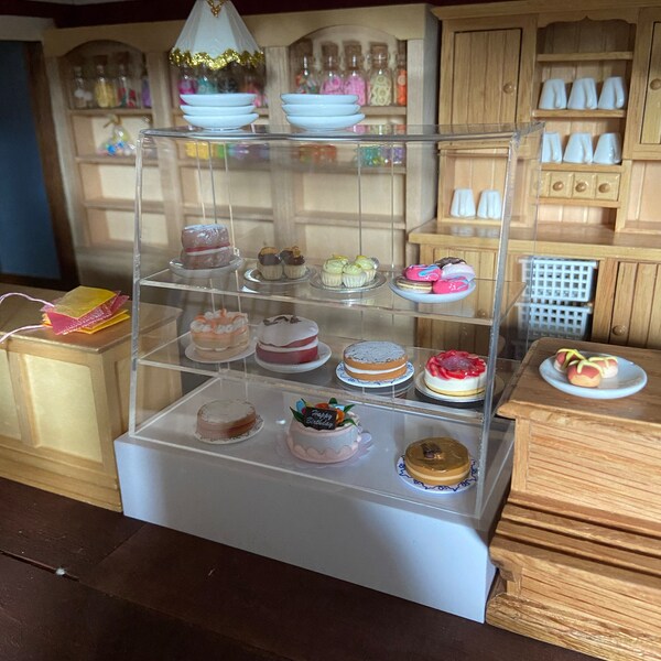 Dollhouse Furniture Miniature Clear Acrylic Bakery Showcase Miniature ...