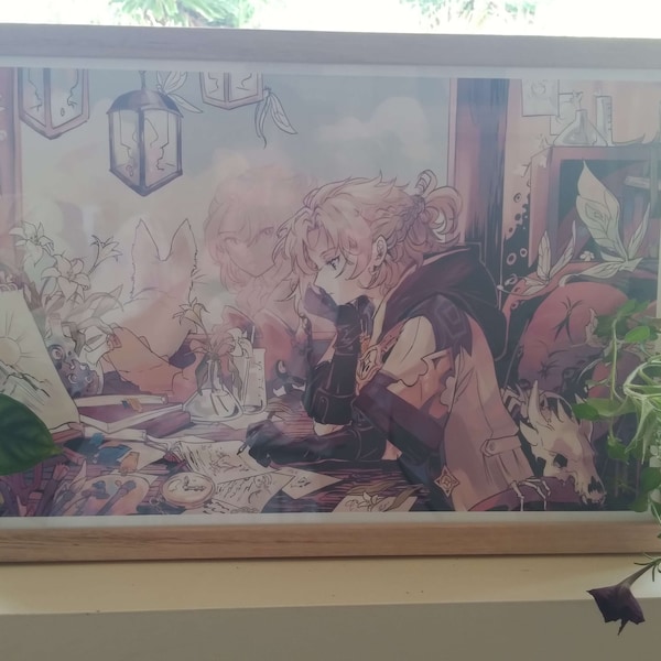 Albedo Genshin Impact Poster Print - Lofi Beats to Relax and Study ...