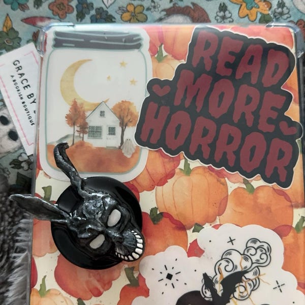 Clear Spooky Vibes Sticker, Mini Fall Landscape Vinyl Decal With Cute ...