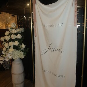 Fabric Linen Welcome Sign Welcome Sign Baby Shower Sign Shower Welcome ...