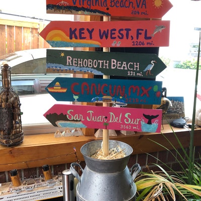 Destination Arrow Signs, Tropical Directional Arrows, Hand Made Wooden ...